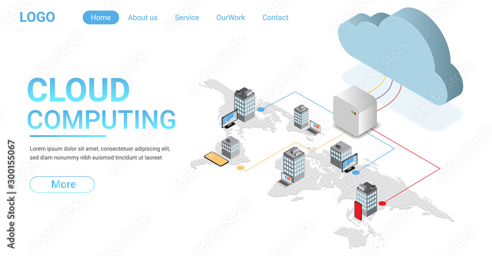 Landing pang of Cloud computing concept. some Elements of this image ...