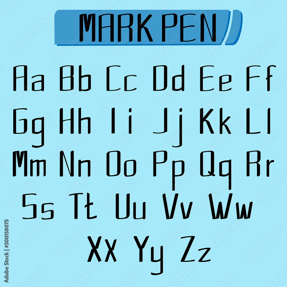 Font type graphics design Illustration Stylish Mark pen vector ...