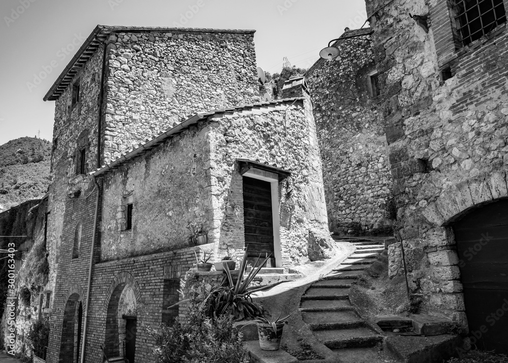 A glimpse of the small village of Stifone, on the Nera river. A ...
