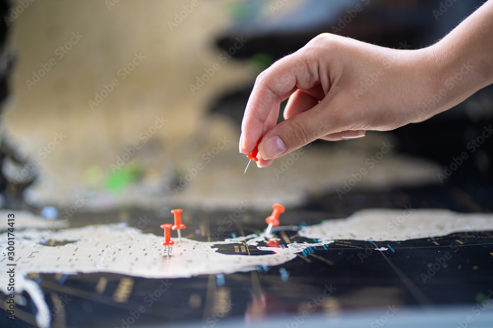 Point place on the world map. Mark on the map. Stock Photo | Adobe Stock