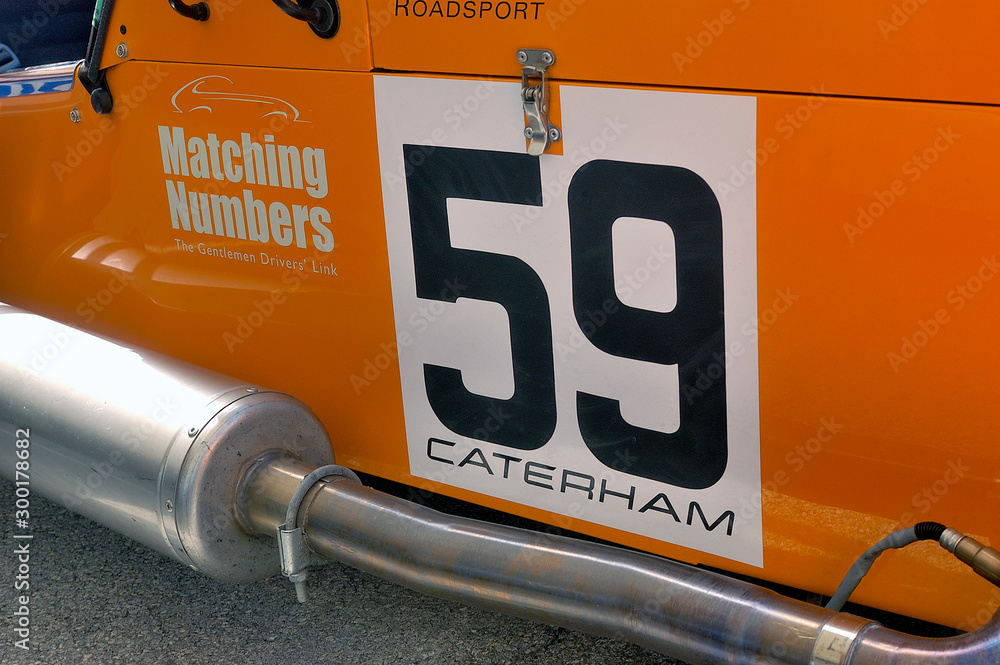 Ales, France - May 24, 2013: Number of a Caterham racing car with the ...
