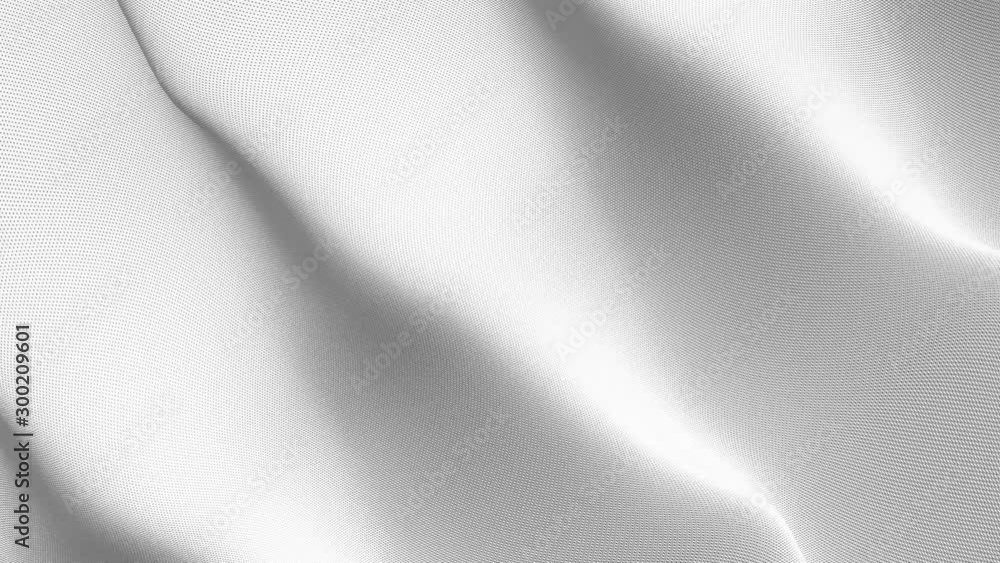 Vidéo Stock White flag flag waving loop. White flag realistic flag with fabric texture blowing ...