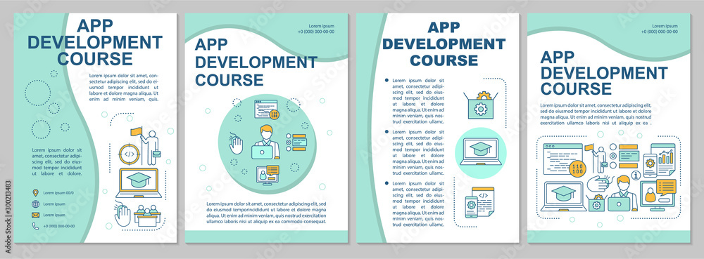 App development course brochure template. Flyer, booklet, leaflet print ...