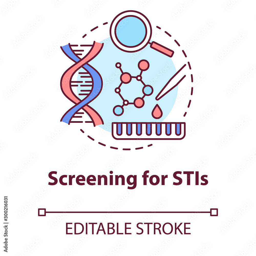Screening for STIs concept icon. Sexually transmitted infections idea ...