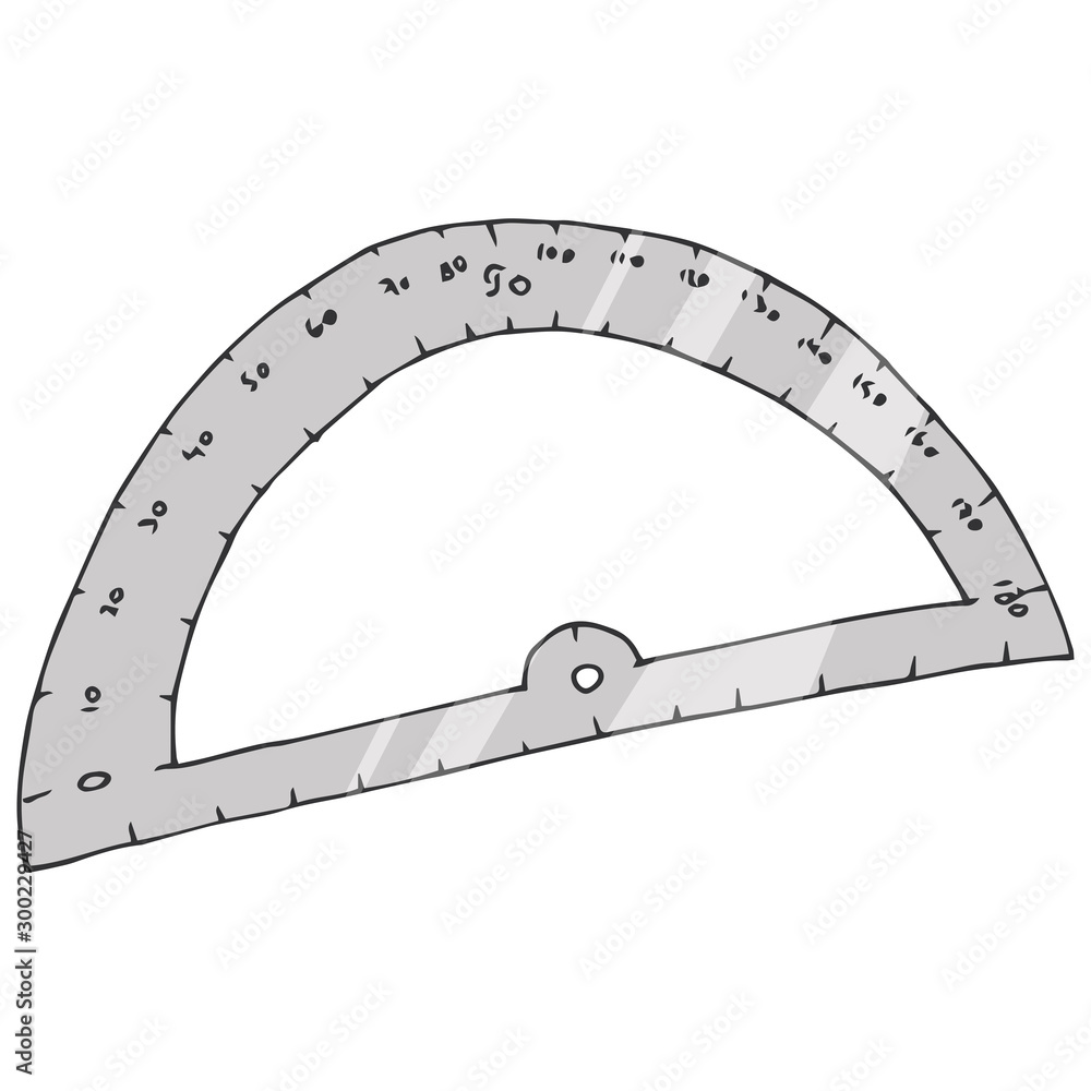 Protractor for geometry icon. Vector illustration of a protractor with ...