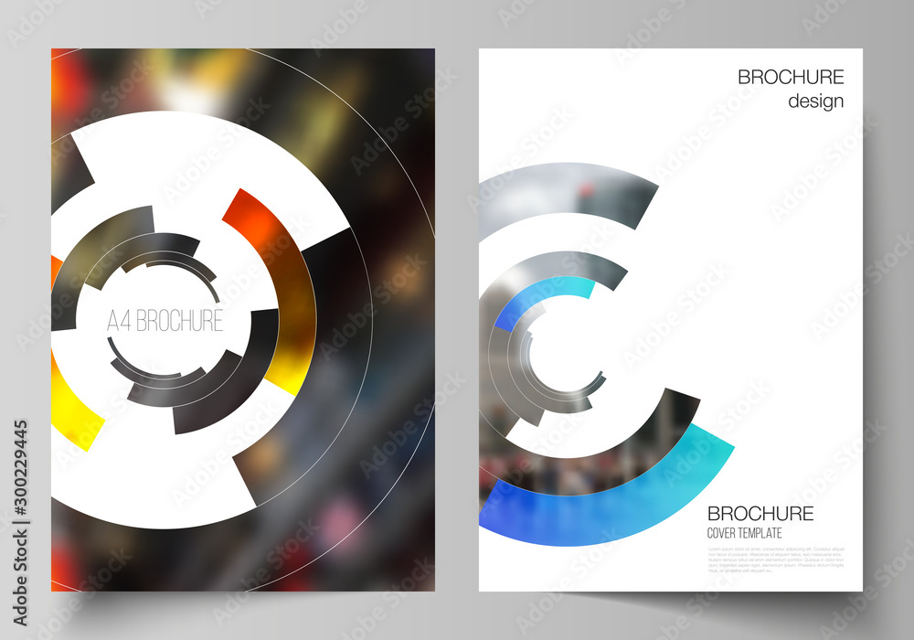 The vector layout of A4 format modern cover mockups design templates ...
