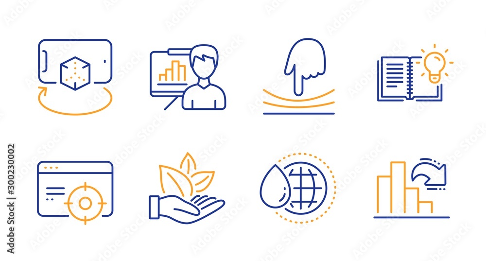 Elastic, Augmented reality and Organic product line icons set. World ...