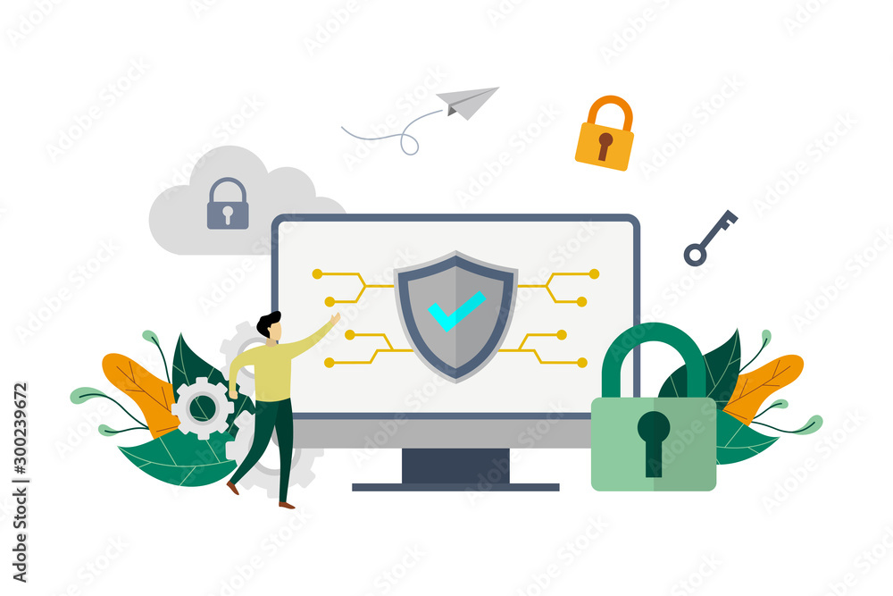 Computer security, protect shield system. Data protection with small ...