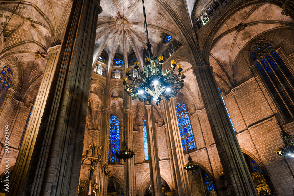 This image capture shows the epic interior of the majestic Cathedral of ...