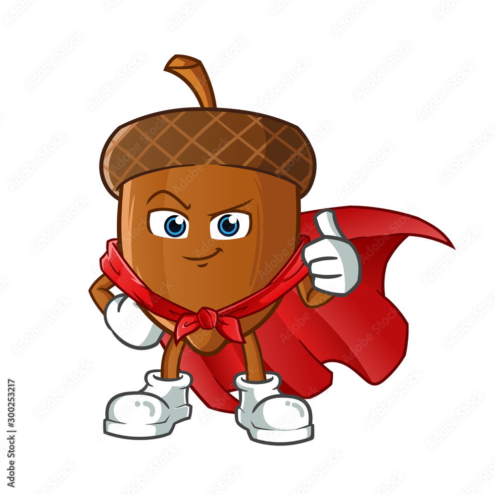 nut super hero mascot vector cartoon illustration Stock Vector | Adobe ...
