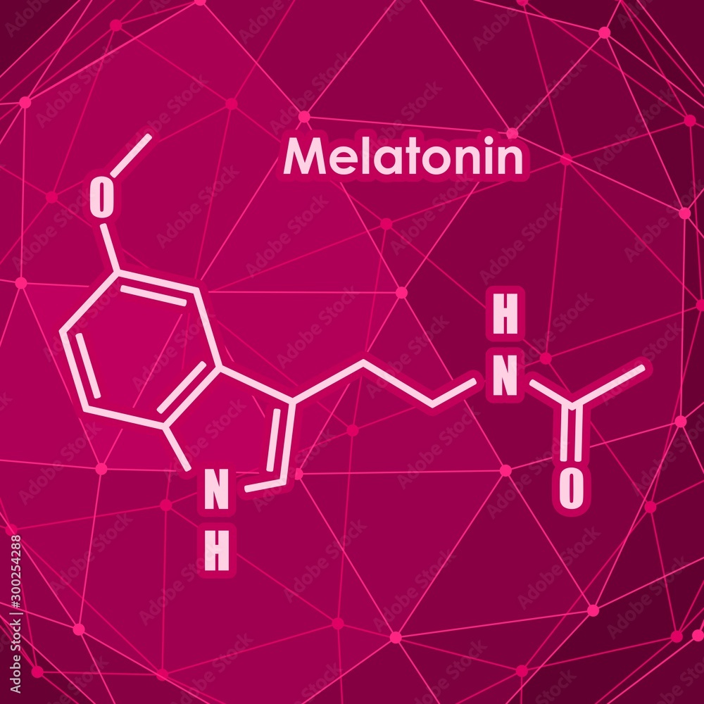 Melatonin hormone chemical molecular formula. In humans, it plays a ...