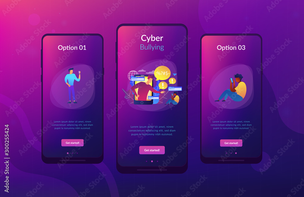 Bully in smartphone harassing, threatening and intimidating upset ...