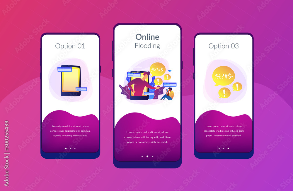 Vetor de Bully in smartphone harassing, threatening and intimidating upset victim online ...