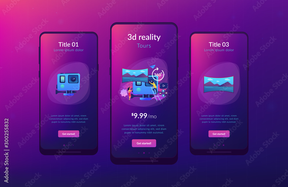 Business people on virtual reality tour 360 watching beautiful ...