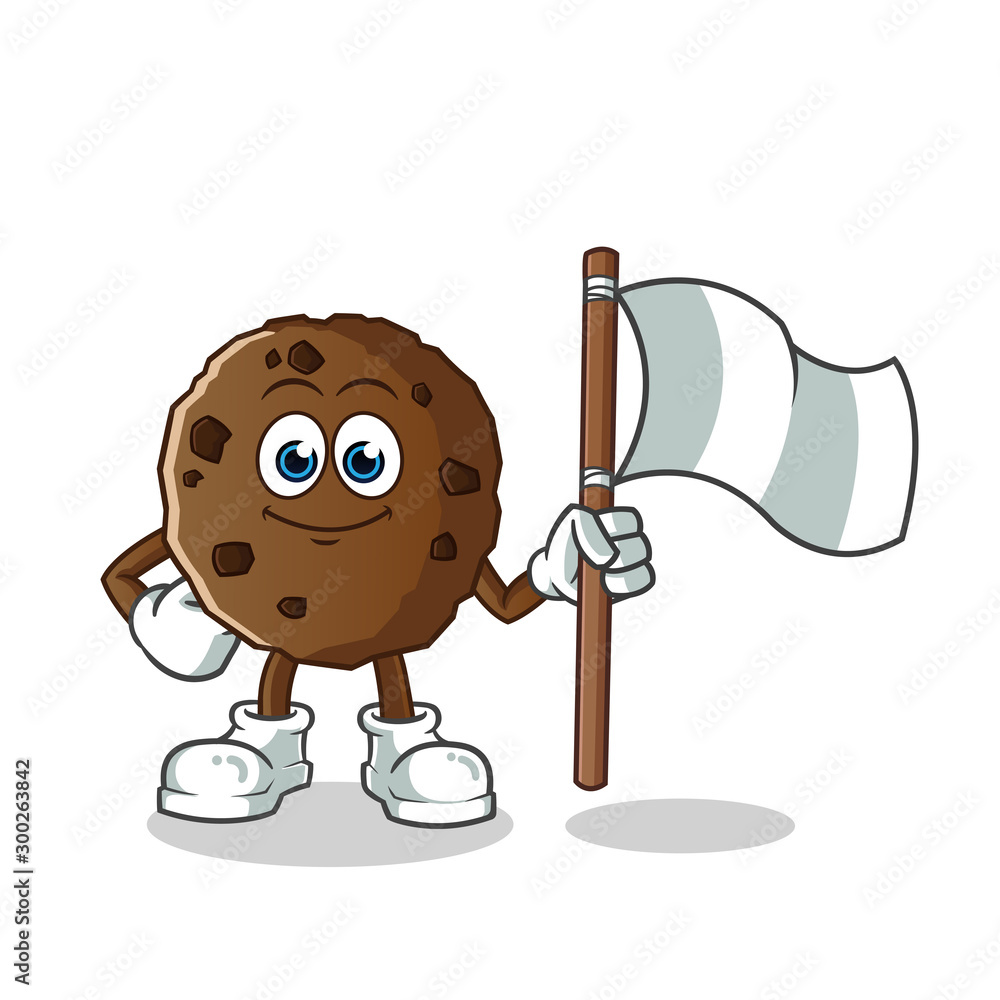 cookie holding flag mascot vector cartoon illustration Stock Vector ...
