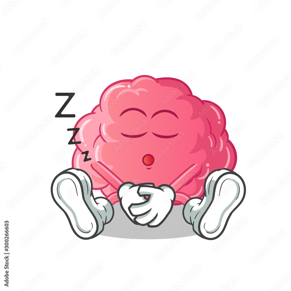 brain sleep mascot vector cartoon illustration Stock Vector | Adobe Stock