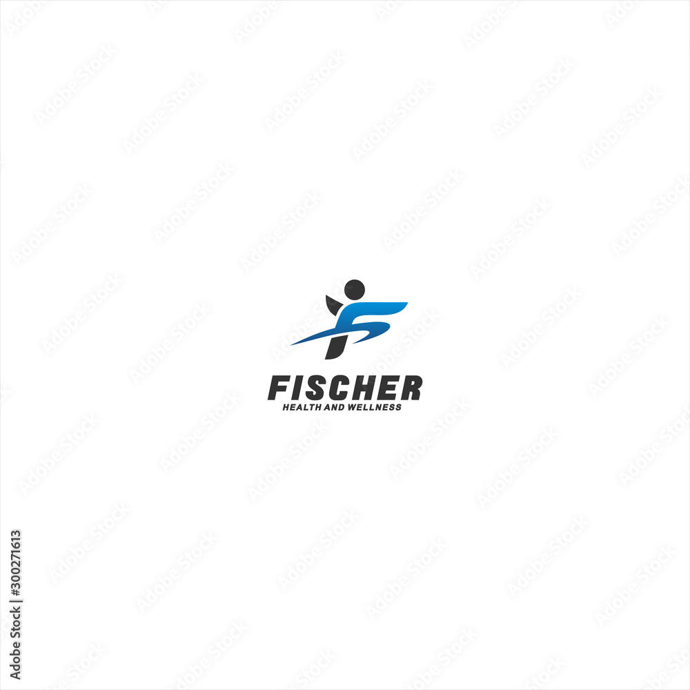 F letter human Logo Template Design Stock Vector | Adobe Stock