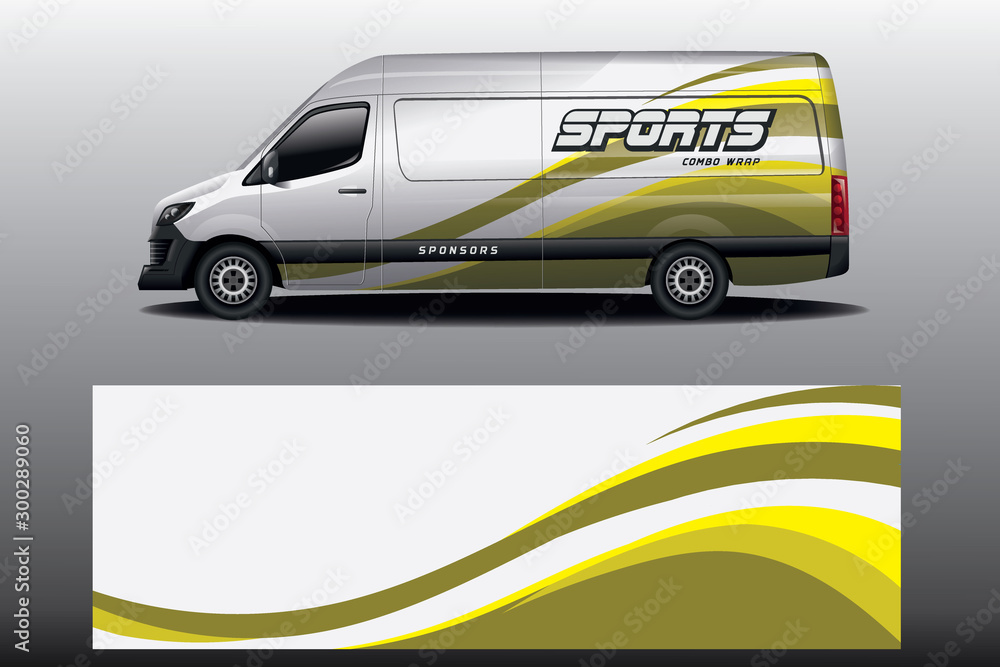 Van Car decal wrap design vector. Graphic abstract stripe racing ...