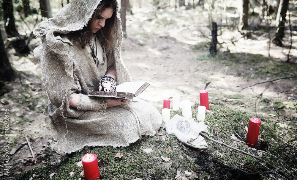 Fairy magician. A sorcerer with a glass sphere, a magical spell and a ...