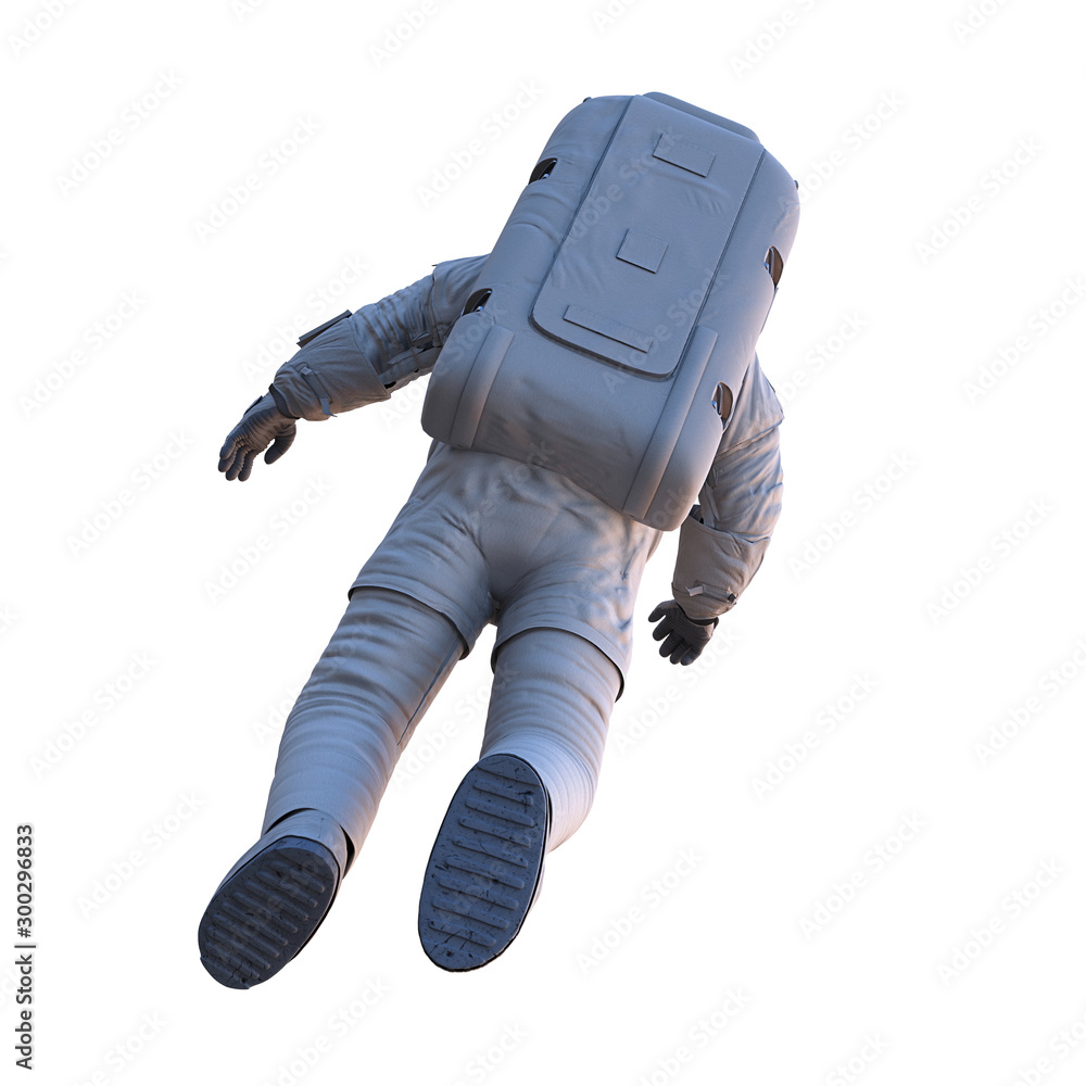 flying astronaut, back view, isolated on white background, back view ...