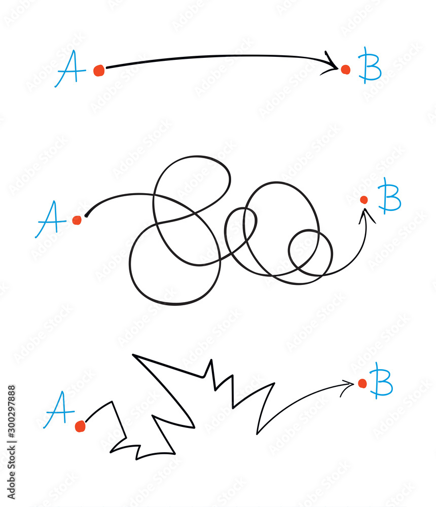 Line from point A to point B. Vector drawing Stock Vector | Adobe Stock