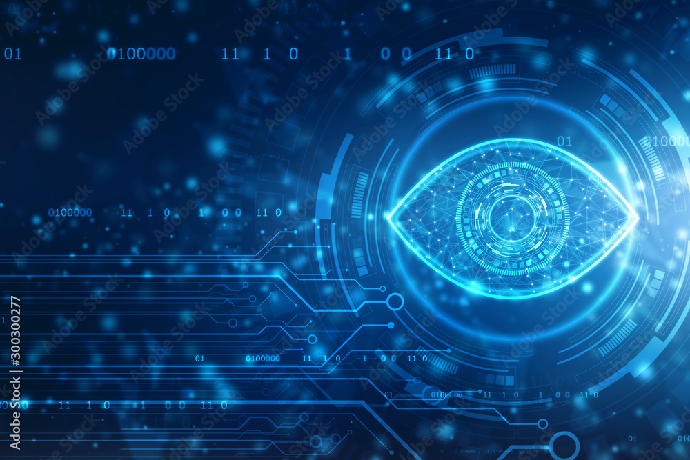 Biometric screening eye, Digital eye, Security concept, cyber security ...