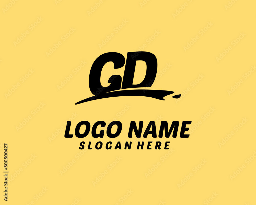 GD Initial with splash logo vector Stock Vector | Adobe Stock