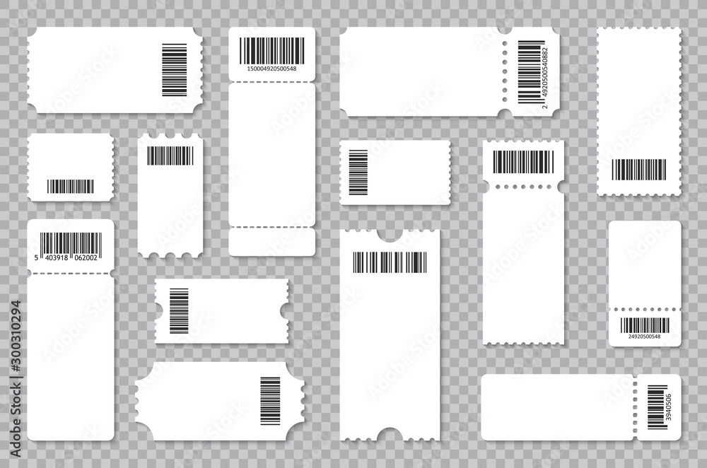 Big set of ticket templates. Concert ticket, coupon. Vector ...