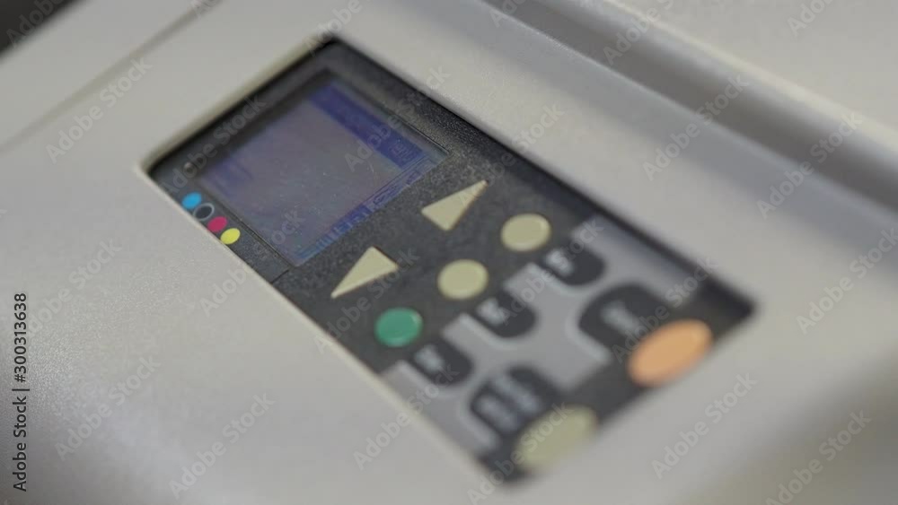 Static shot of Wide format printer, plotter is printing design draft ...