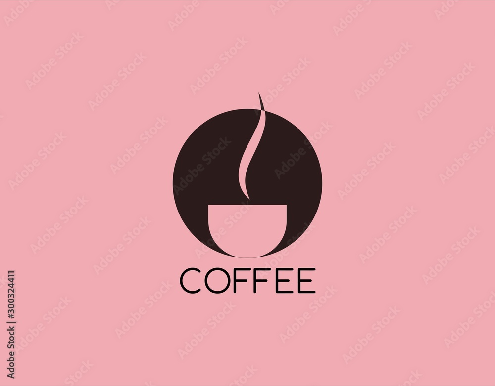 Simple Logo of Coffee Shop. Hot and Sweet Drinks Symbol and Emblems ...