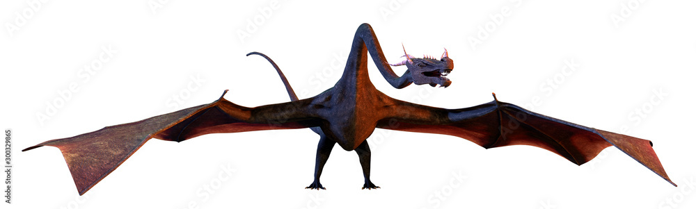 dragon, mythical creature standing isolated on white background Stock ...