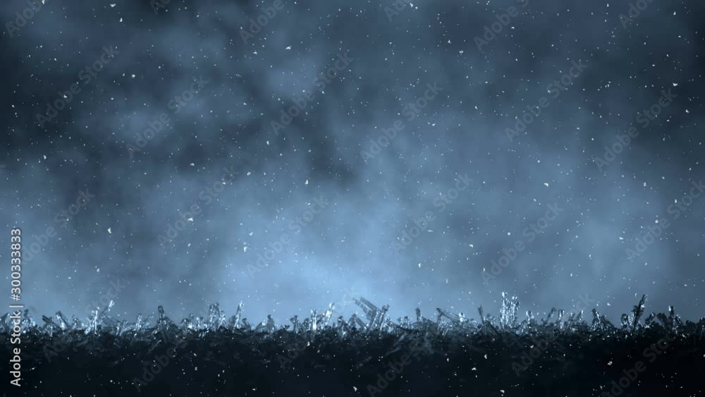 Ice Crystals And Falling Snow Animation Stock Video | Adobe Stock