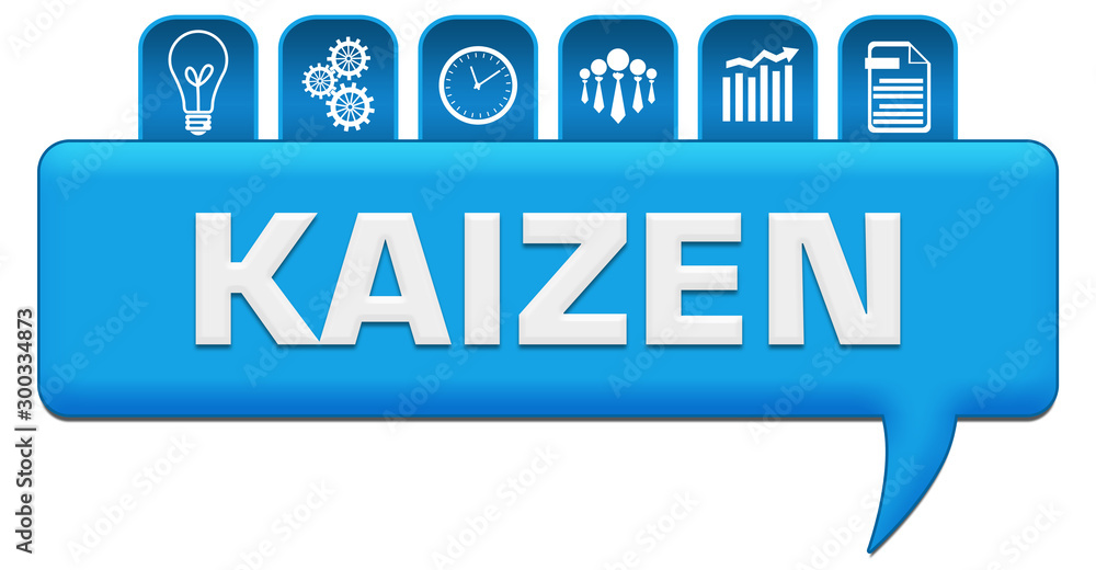 Kaizen Blue Comment With Symbols On Top Stock Illustration | Adobe Stock