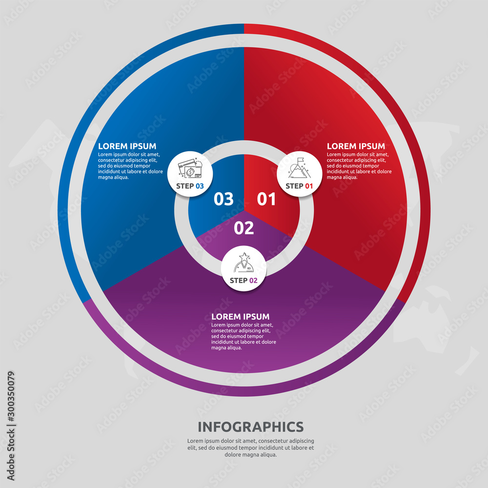 Vector flat template circle and sector infographics. Business concept ...