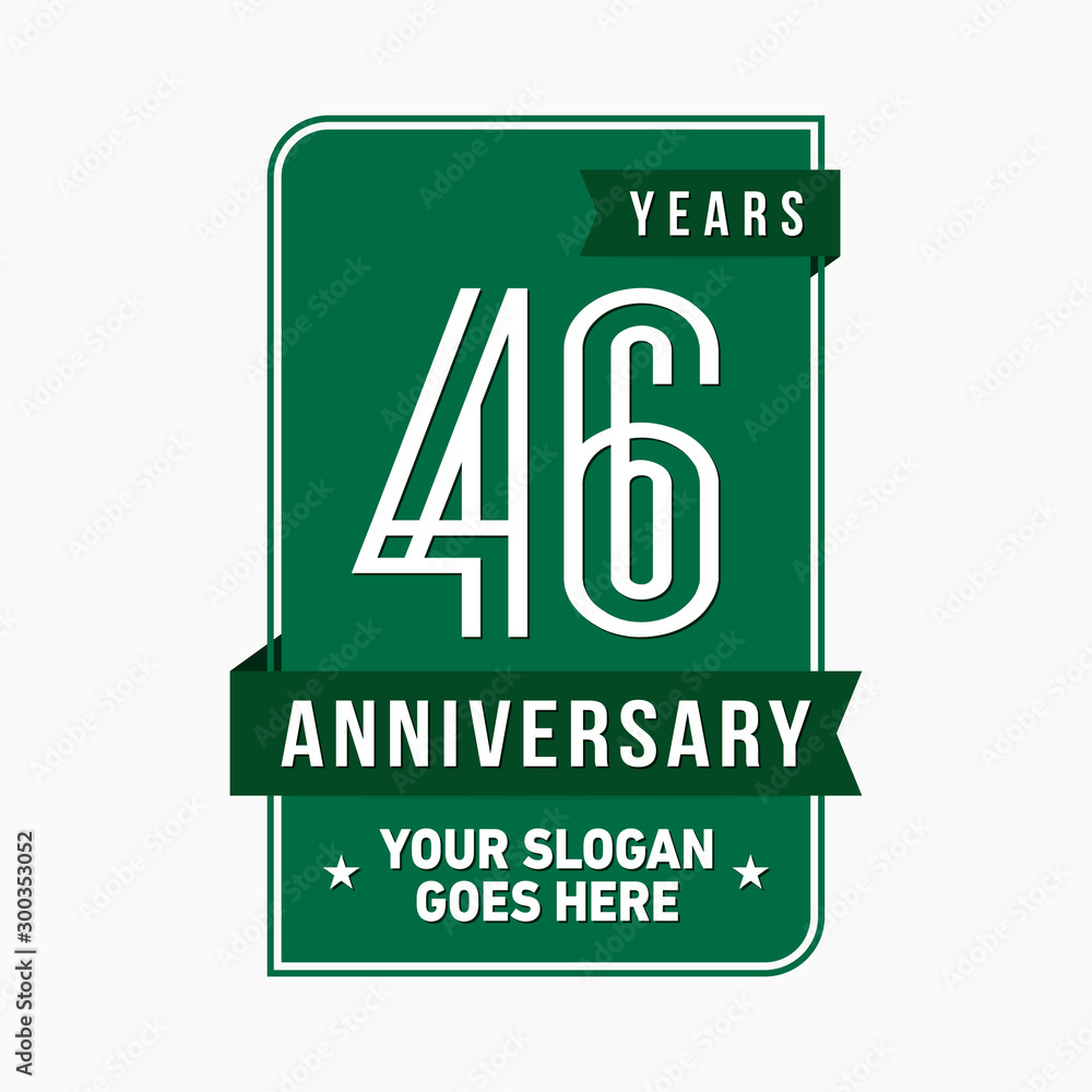 46 years anniversary design template. Forty-six years celebration logo ...