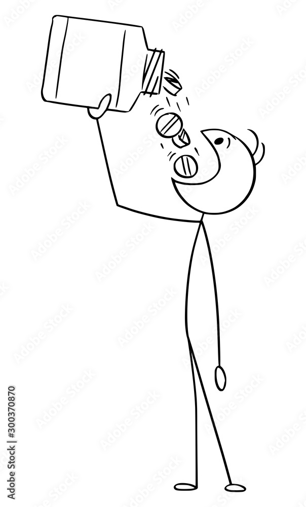 Vector cartoon stick figure drawing conceptual illustration of man ...