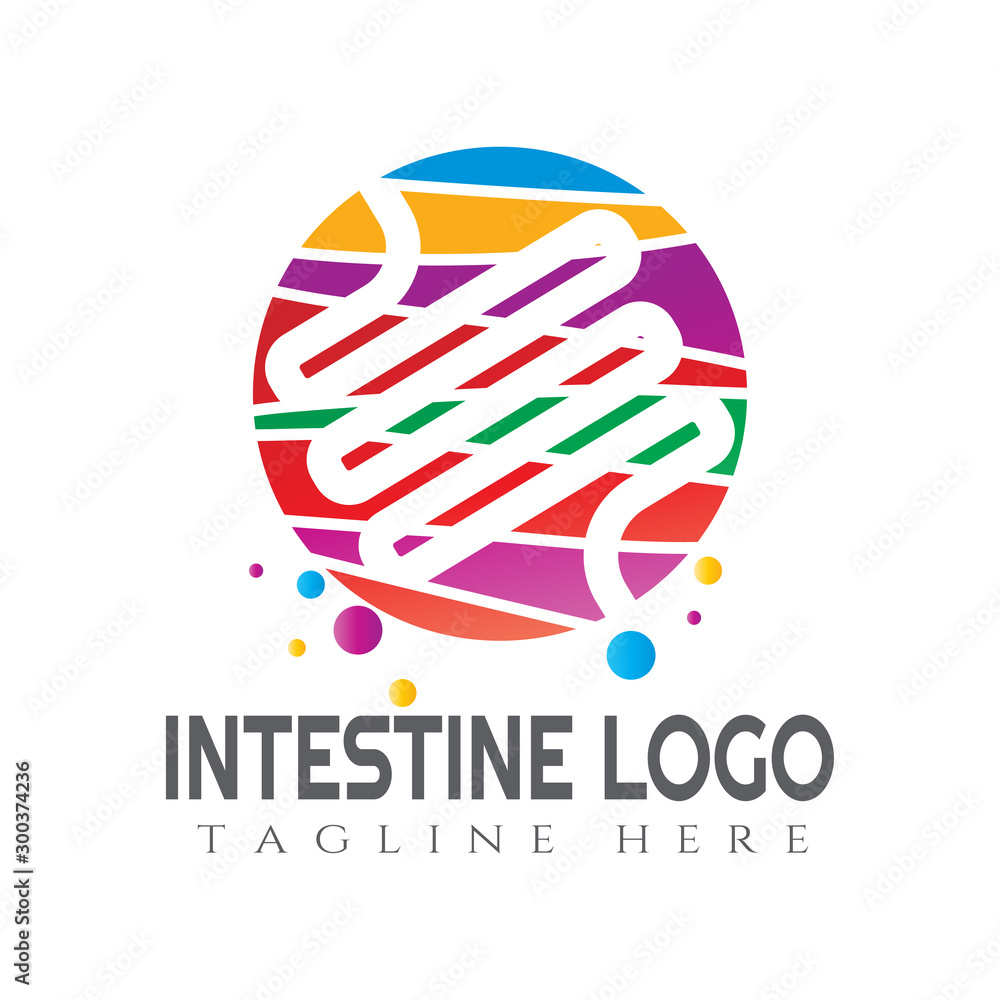 collection of intestinal logos, symbols of human intestinal organs ...