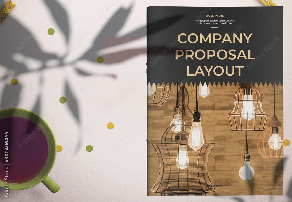 Proposal Layout with Tan Accents Stock Template | Adobe Stock