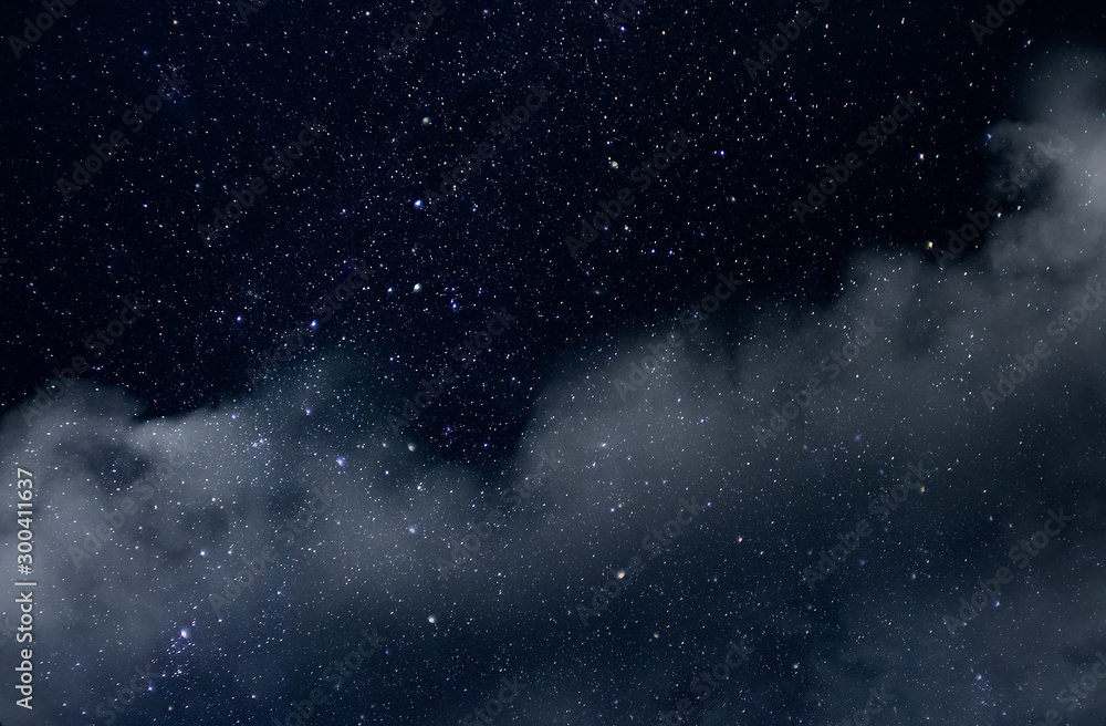 Night Sky with Stars and soft Milky Way Universe as Background or ...