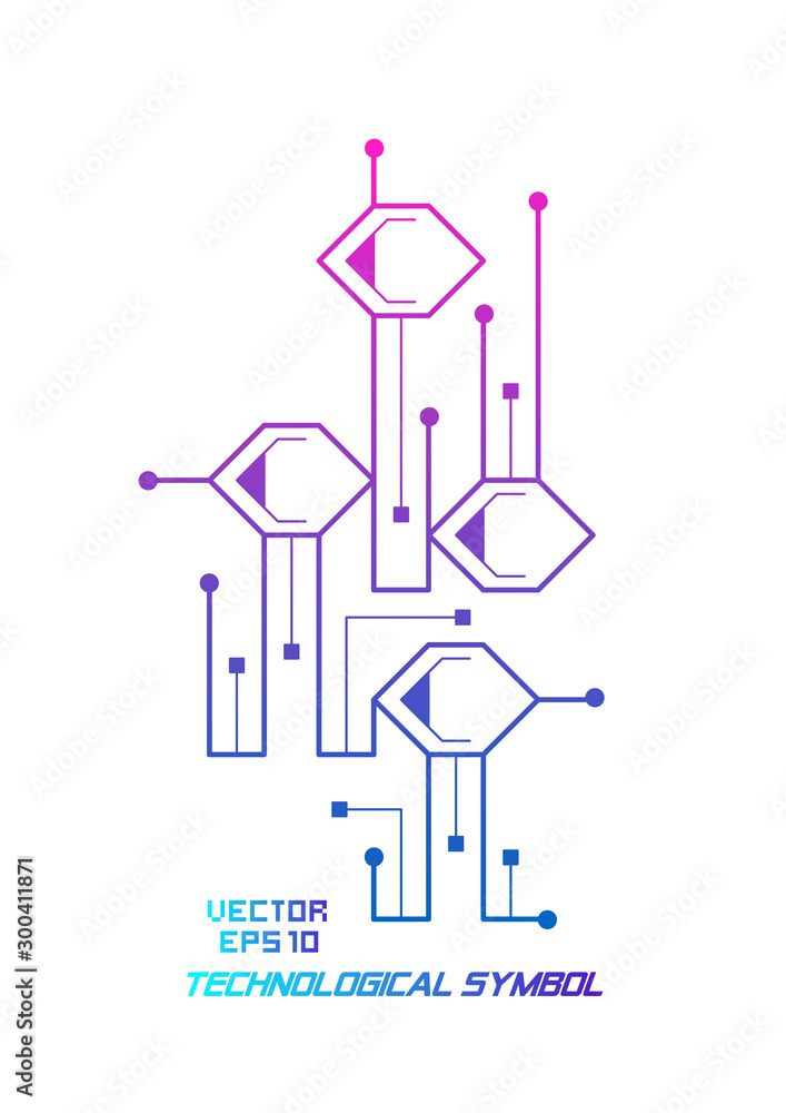 Technology symbol, logo.Molecular structure .Nanotechnology vector ...
