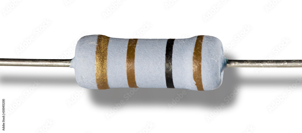 Resistor on a white background and a shadow behind and below. Stock ...
