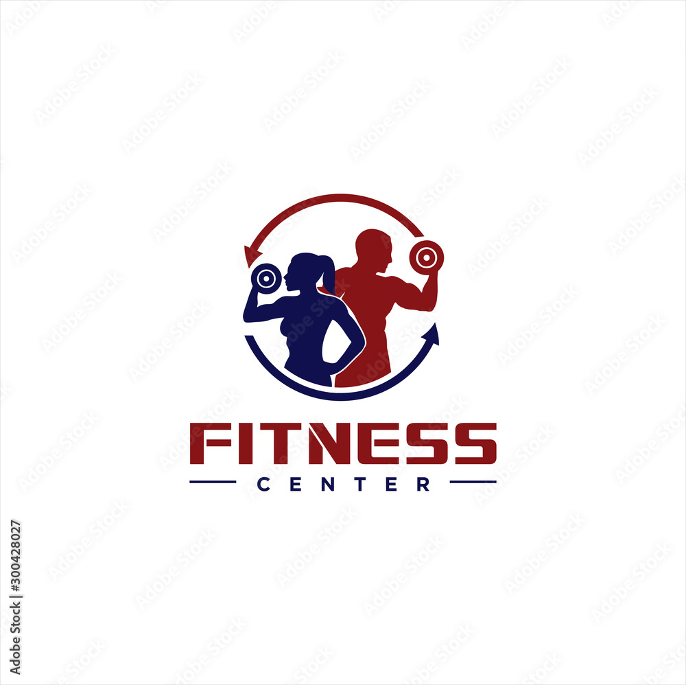 Fitness Center Logo . Sport and fitness logo Design . Gym Logo Icon Design Vector Stock Stock ...