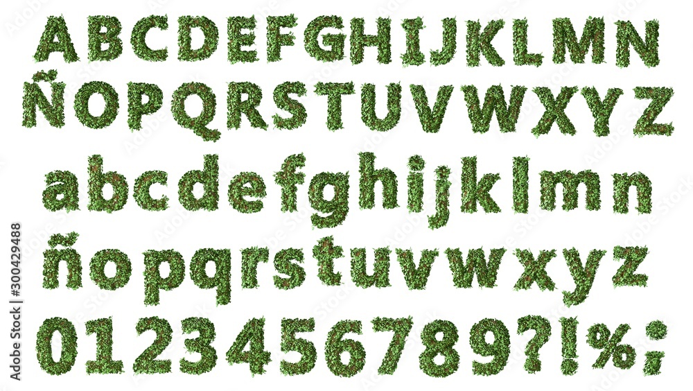 Complete alphabet style tree with leaves. Stock Illustration | Adobe Stock