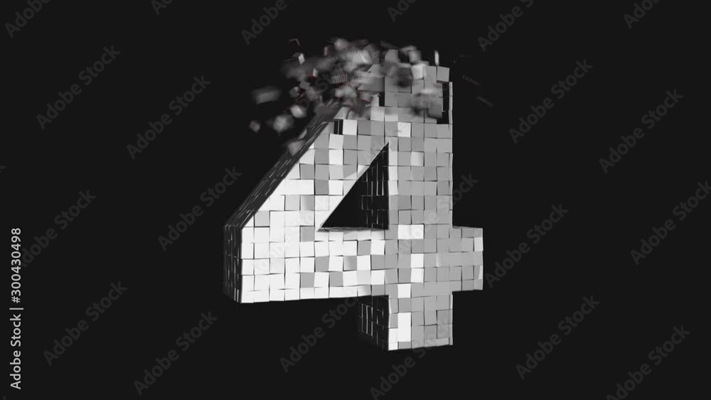 Number 4 transformer font - Build and destroy number four from metallic ...