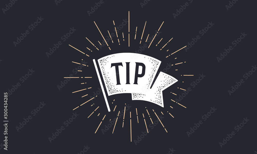 Flag Tip. Old school flag banner with text Stock Vector | Adobe Stock