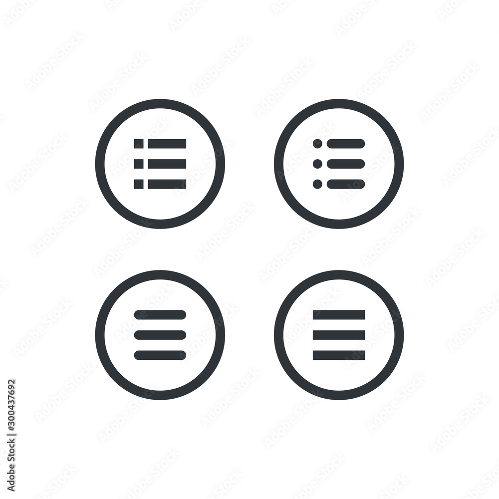 Set of hamburger menu, menu icon, UI design elements isolated on white ...