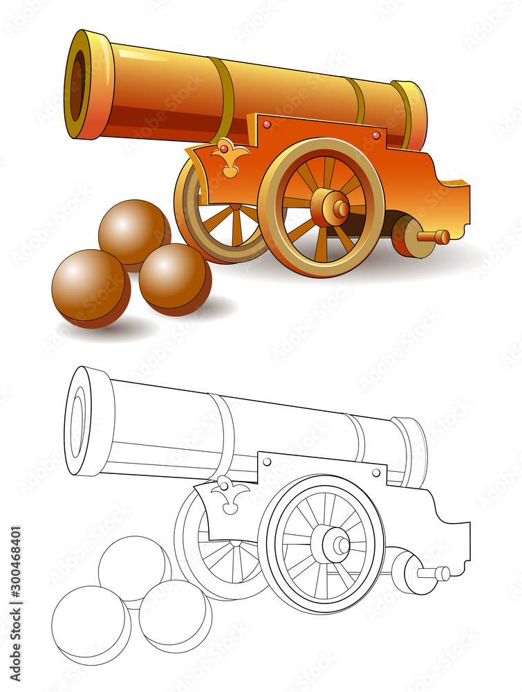 Colorful and black and white pattern for coloring. Fantasy illustration ...