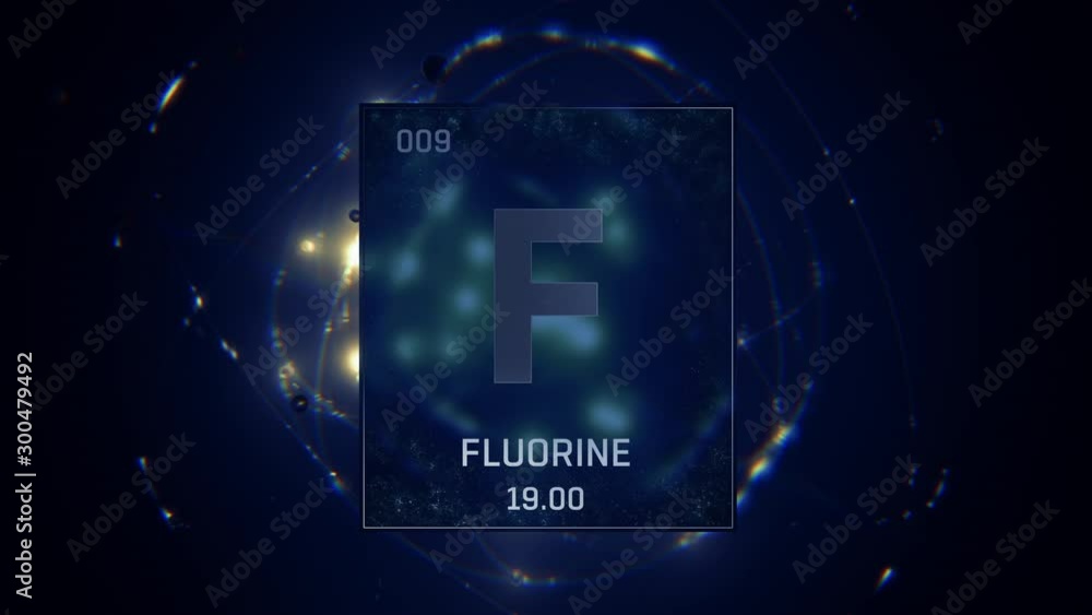 Vidéo Stock Fluorine as Element 9 of the Periodic Table. Seamlessly ...