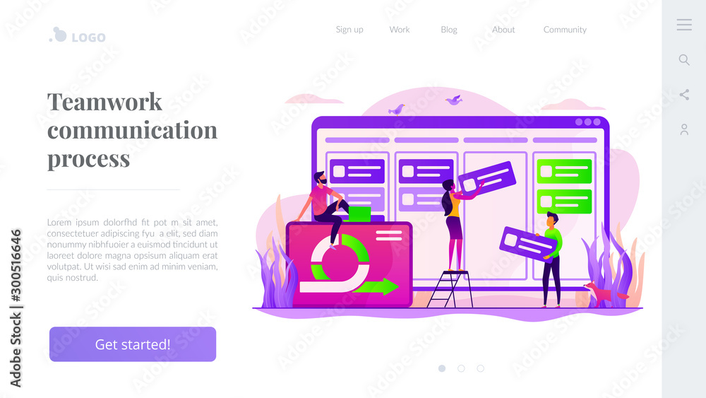 Work schedule organization, time planning and workflow managing. Kanban board, teamwork ...