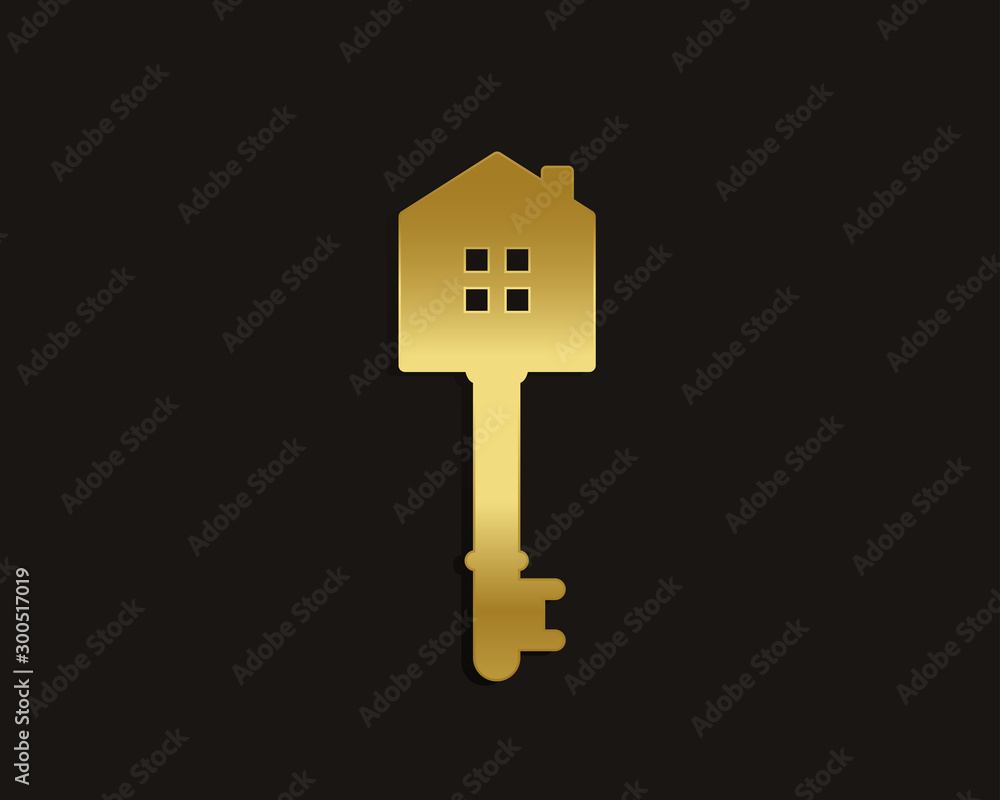 Elegant Key House Logo Design, Real Estate Logo Icon Symbol Design ...
